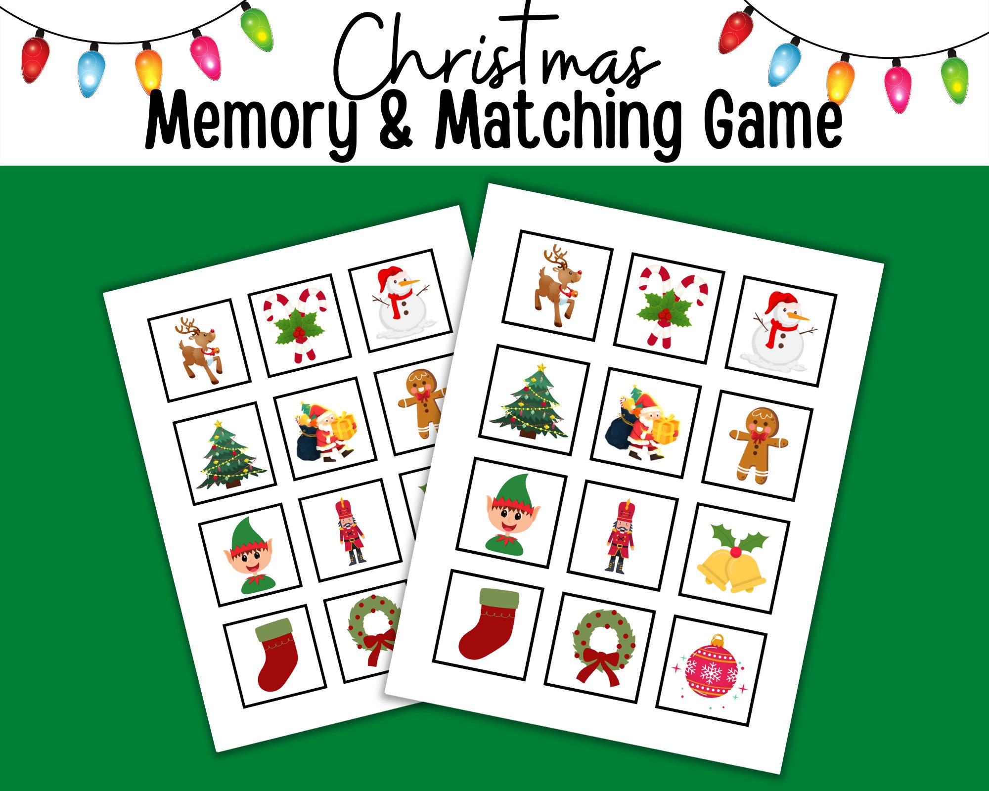 Christmas Memory and Matching Game Cards Autumn Matching | Etsy