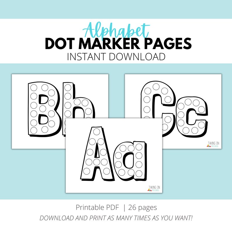 Alphabet Dot Marker Pages, Printable Letter Worksheets for Toddlers ...