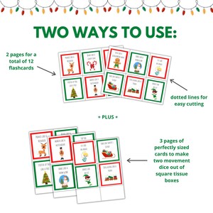 Christmas Movement Cards Printable Action Flashcards for - Etsy
