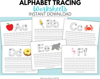 Printable Alphabet Tracing Worksheets, Writing Practice With Uppercase ...