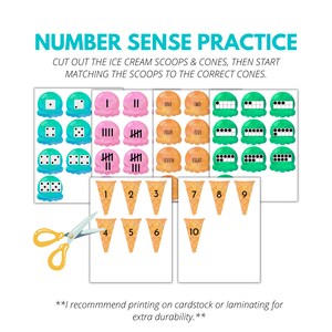 Number Sense Matching Game, Printable 1-10 Practice for Toddlers ...