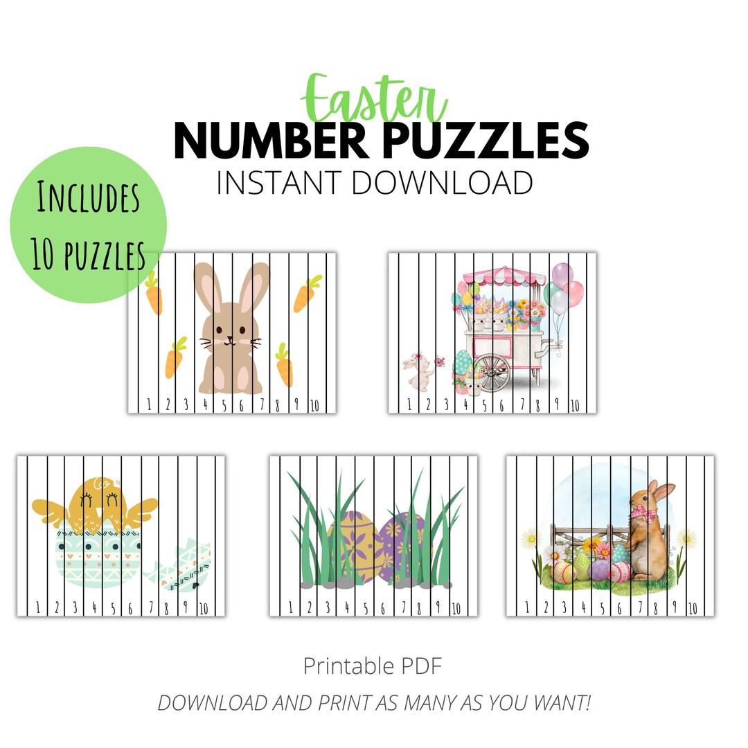 Easter Number Order Puzzles Number Sequence Pratice for Toddlers ...