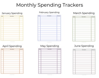 Printable Monthly Spending Tracker - Etsy