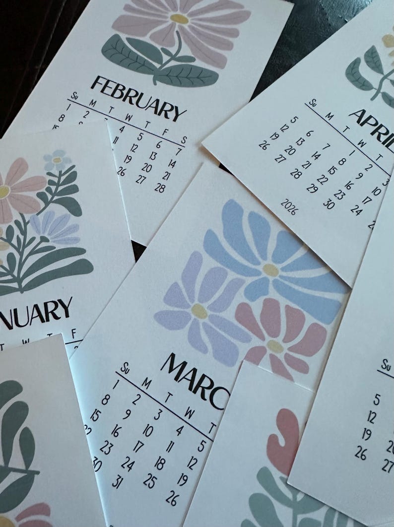 Desktop Calendar, New 2026 Botanical Floral Design Desk Calendar. Price ...