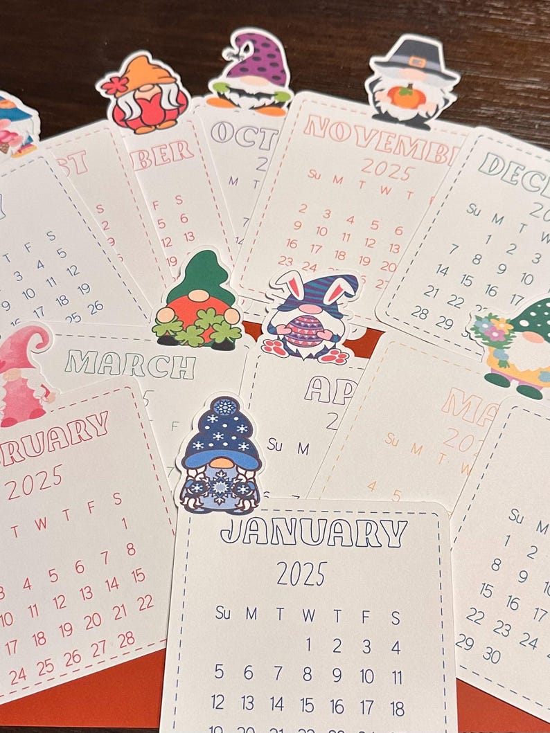 2025 Happy Gnome Calendar. Nice Gift. 2025 Calendar. Colorful Unique ...