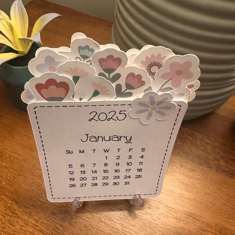 Desk Calendar With Stand - Etsy
