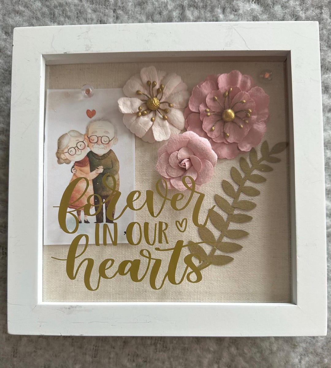 Sentimental Memorial Photo Frame, Loved Ones Like Grandparents. Floral ...