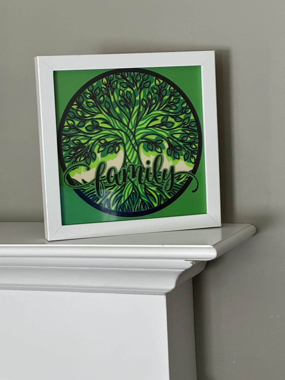 Layered Paper Shadowbox Art, Family Tree, Intricate Design, 9x9 White ...