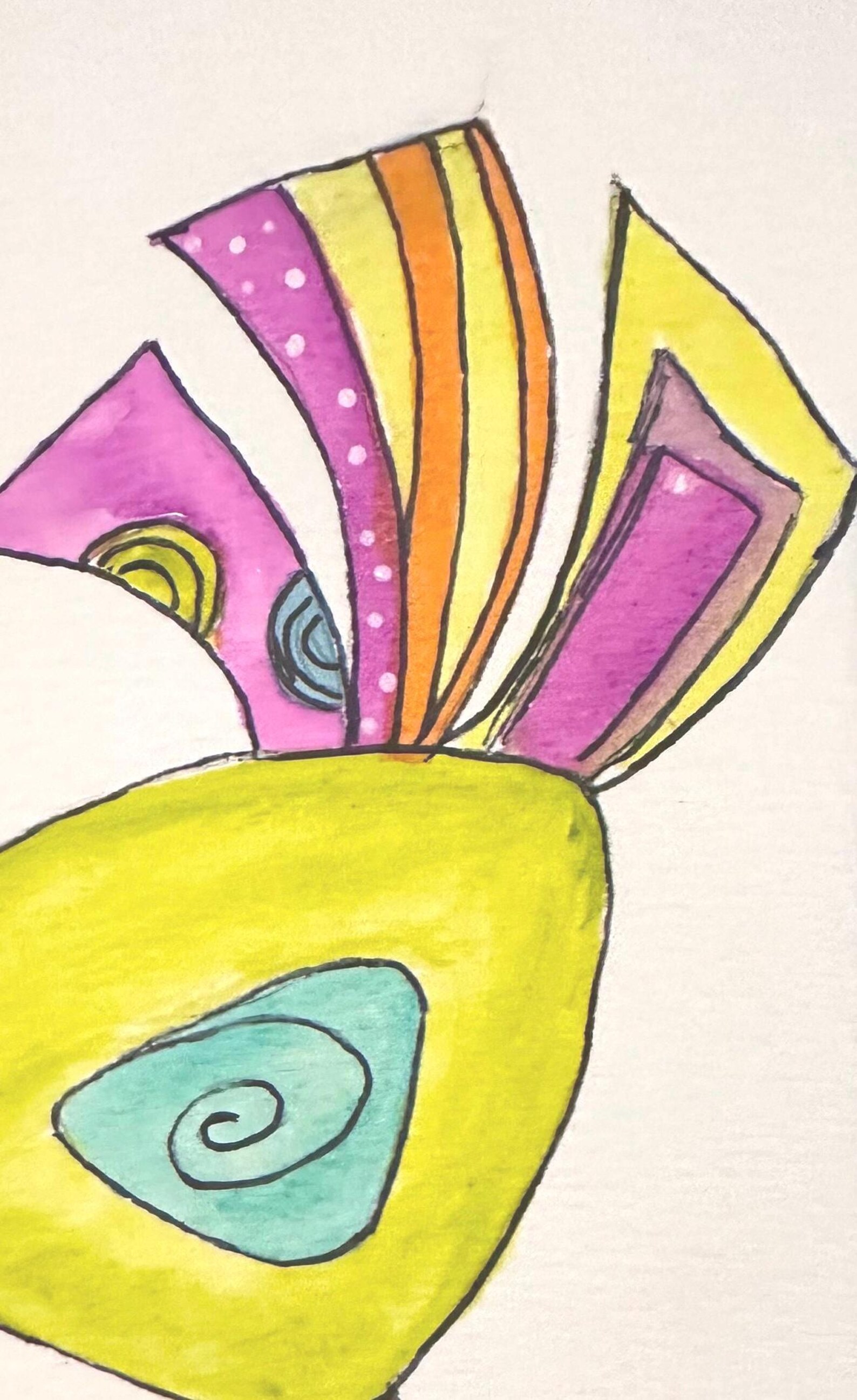 Original Watercolor Art. Funky Bird! Fun Feathers! Home Decor. Nature ...