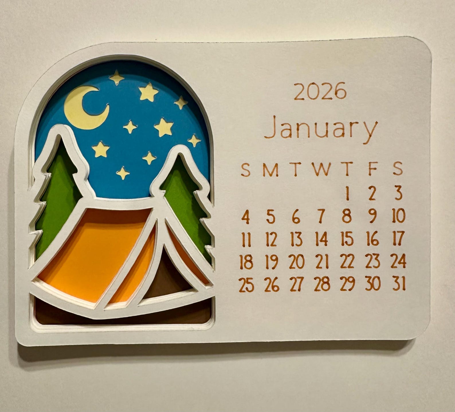 2026 Camping Desktop Calendar, Outdoor Adventure Theme,with Easel Stand ...