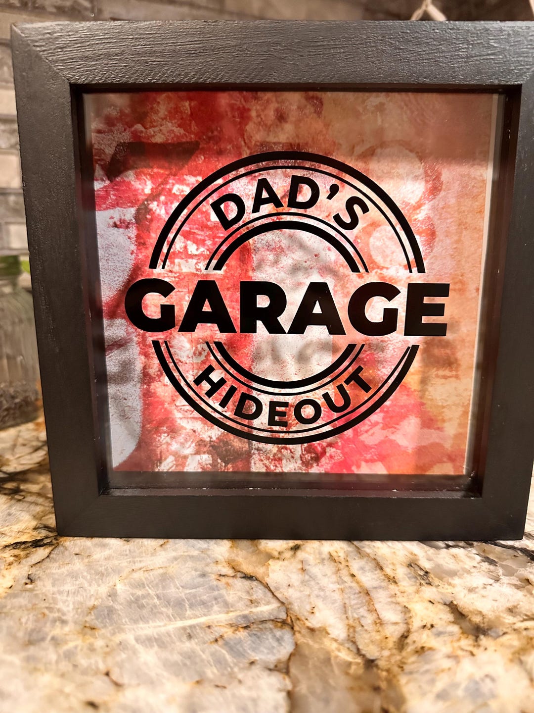 Dads Garage Hideout Sign. Graffiti. Garage Art for Guys. Cool Red ...
