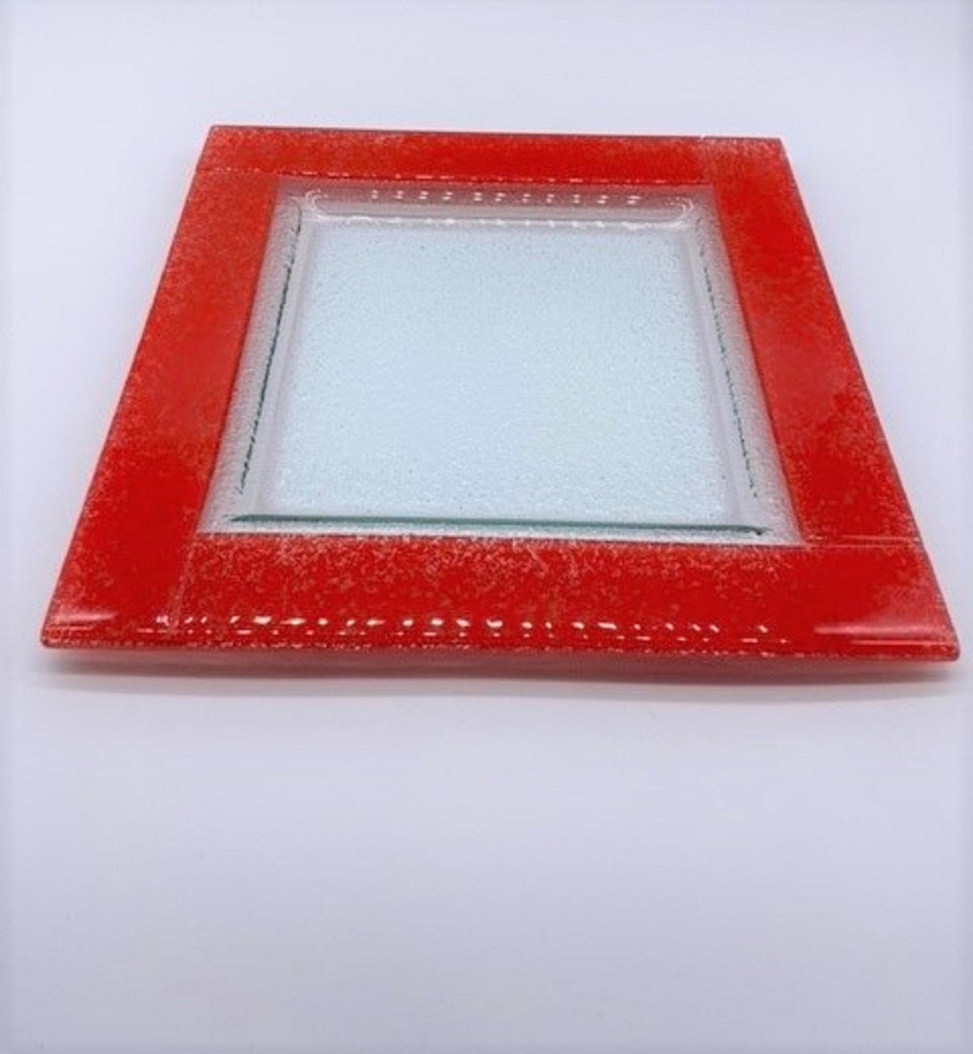 Square Glass Plate. Coloured Glass Plate. Recycled Glass Plate ...
