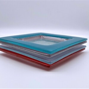 Square Glass Plates. Coloured Glass Plates. Dessert Plates. Recycled ...