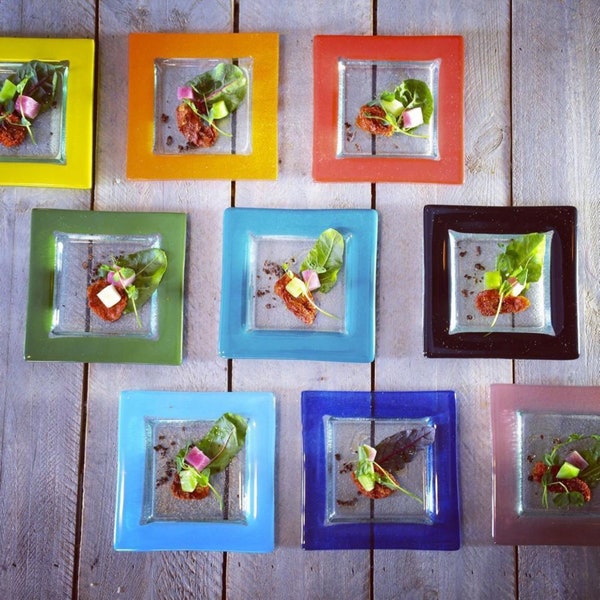 Recycled Glass Plate - Etsy