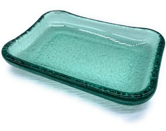 Green Glass Small Plates - Etsy