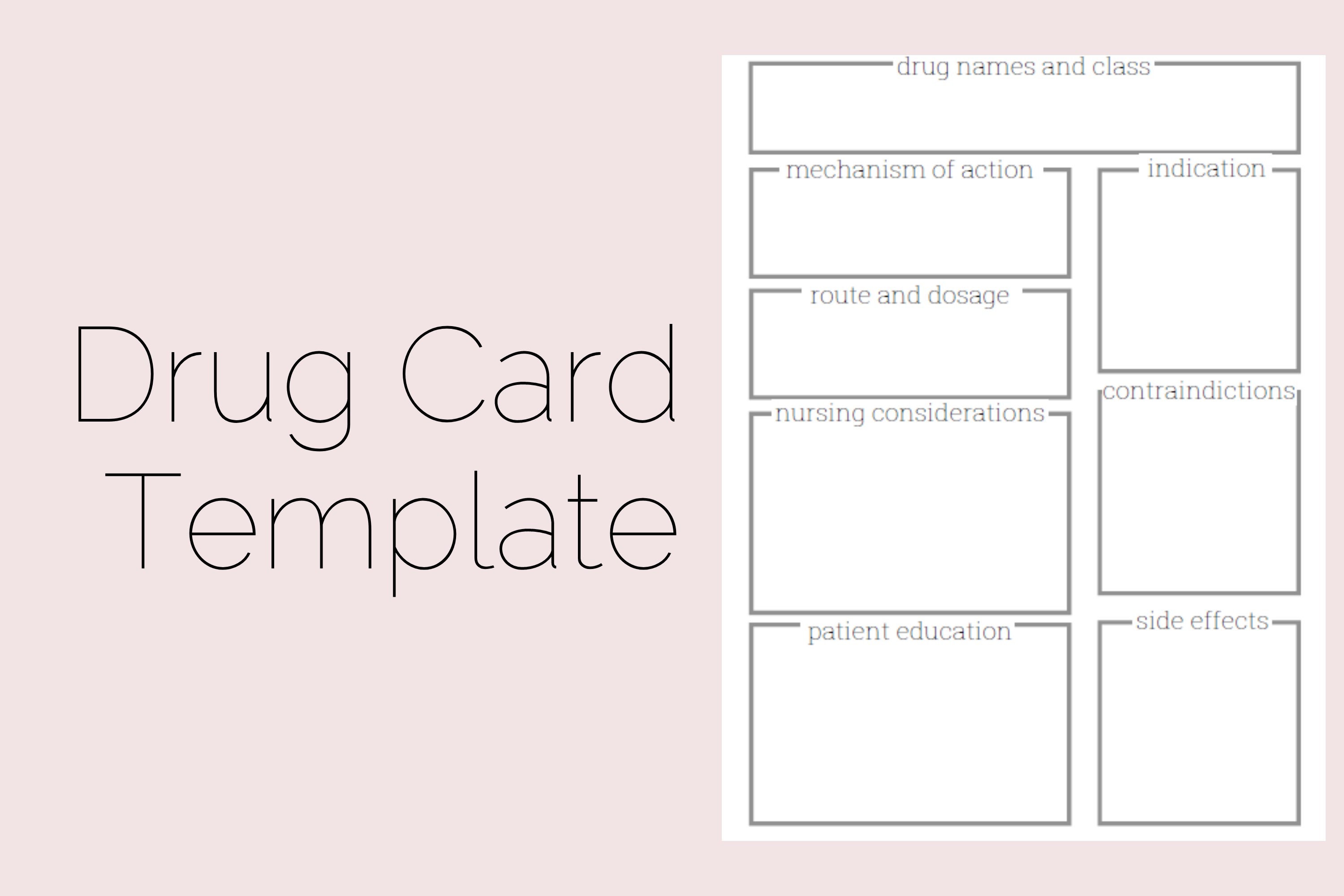 Nursing Pharmacology Drug Card Template | Instant Download - Etsy