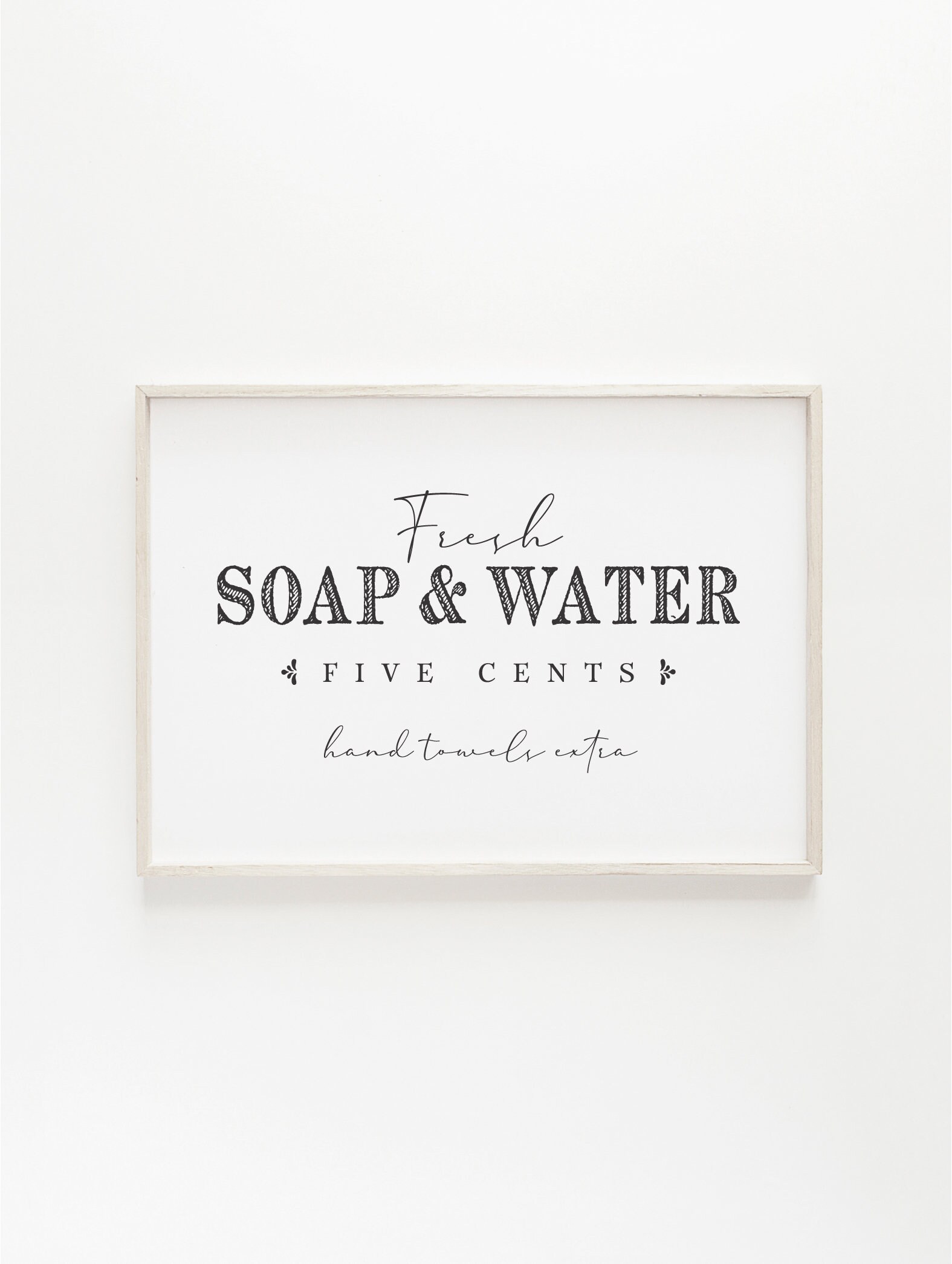 Fresh Soap & Water Printable Sign Bathroom Decor Modern | Etsy