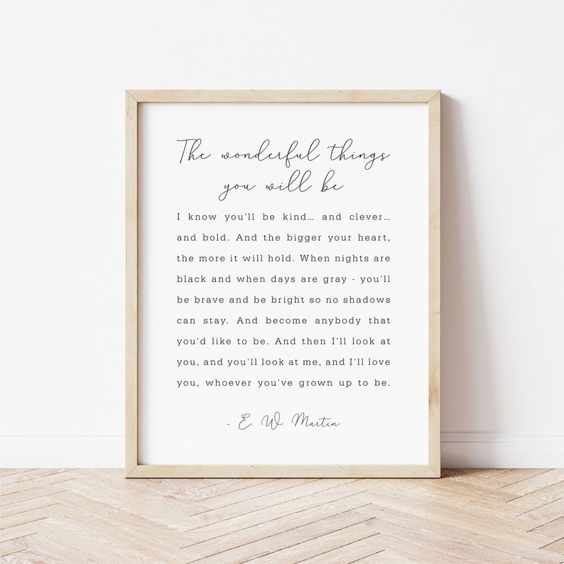 The Wonderful Things You Will Be. INSTANT DOWNLOAD. Nursery - Etsy