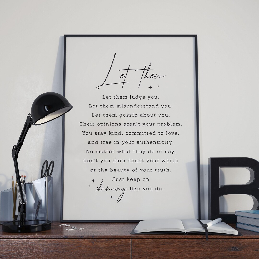 Let Them Inspirational Quote, Let Them Wall Art, Let Them Inspirational ...