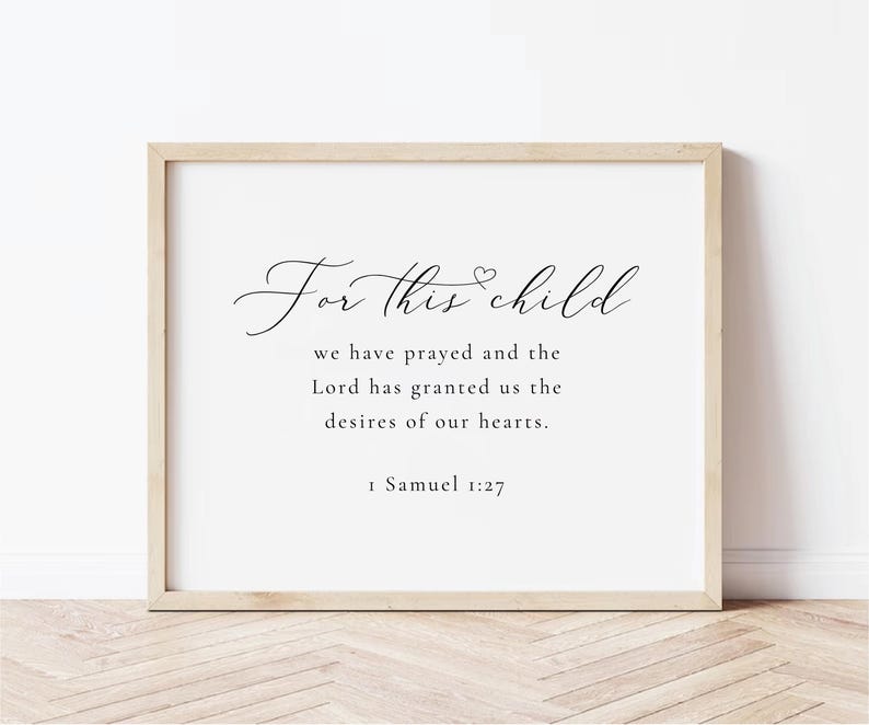 Nursery Bible Verse Wall Art, INSTANT DOWNLOAD, for This Child We Have ...