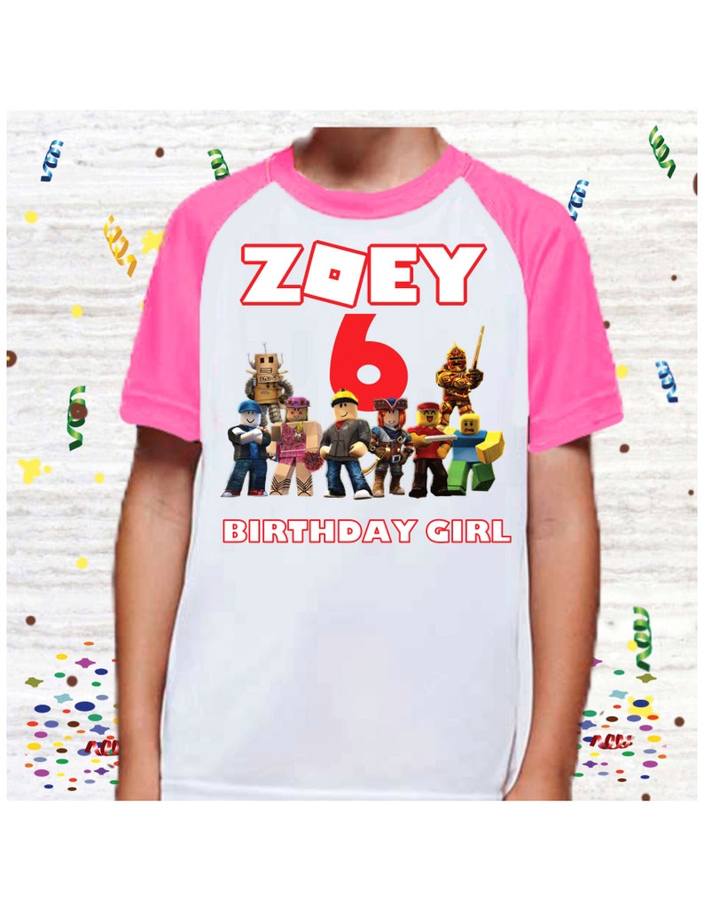 Roblox Girls Birthday Shirt Roblox Tshirt Personalized Hot Sex Picture