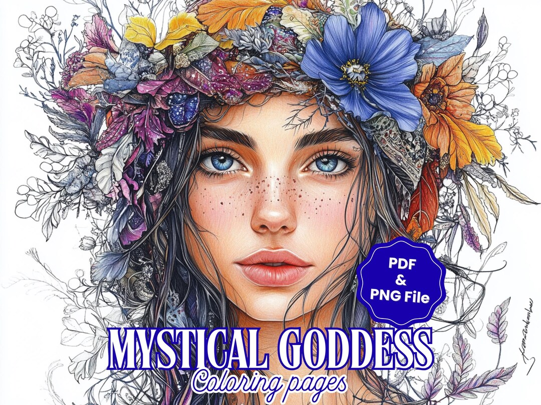 20 Mystical Goddess Coloring Pages - Adults and Kids Coloring Book ...
