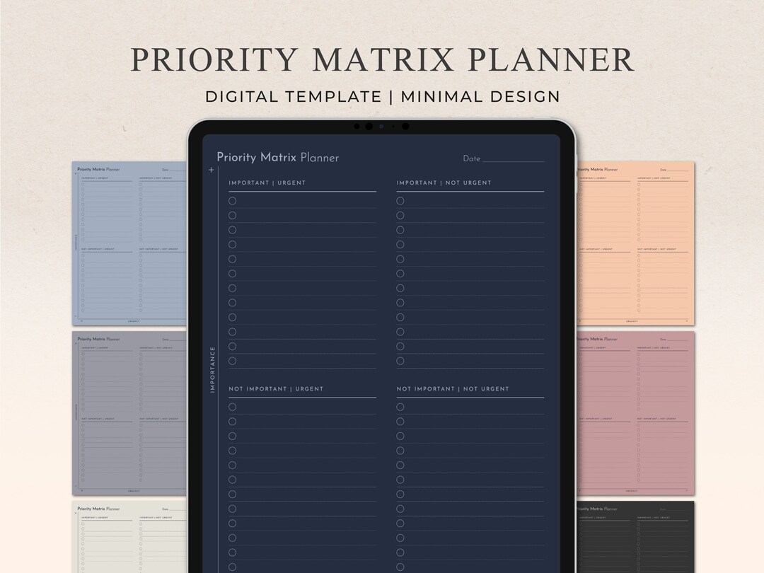 Task Priority Matrix, Eisenhower Matrix, Decision Matrix, Productivity ...