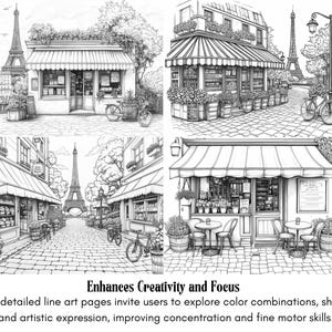 20 Paris Café Coloring Pages for Adults – Printable Vintage French ...