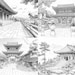 16 Japanese Temple & Shrine Coloring Pages | Traditional Architecture ...