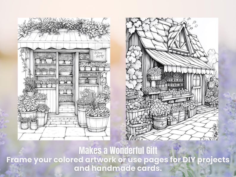 Flower Shop Coloring Pages | Digital + Printable | Procreate iPad Art ...