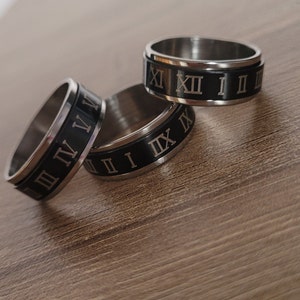 Roman Numerals Spinning Ring, Spinner Ring, Anxiety Ring, Numerals Ring ...