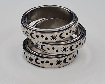 Sun Moon Stars Ring | Etsy
