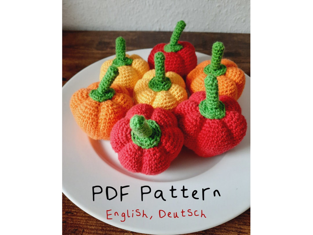 Crochet Pattern Pepper | Häkelanleitung Paprika | English | Deutsch ...