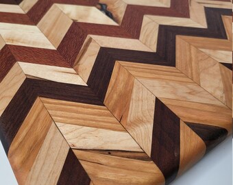Chevron Pattern Wood Cutting Board - Etsy