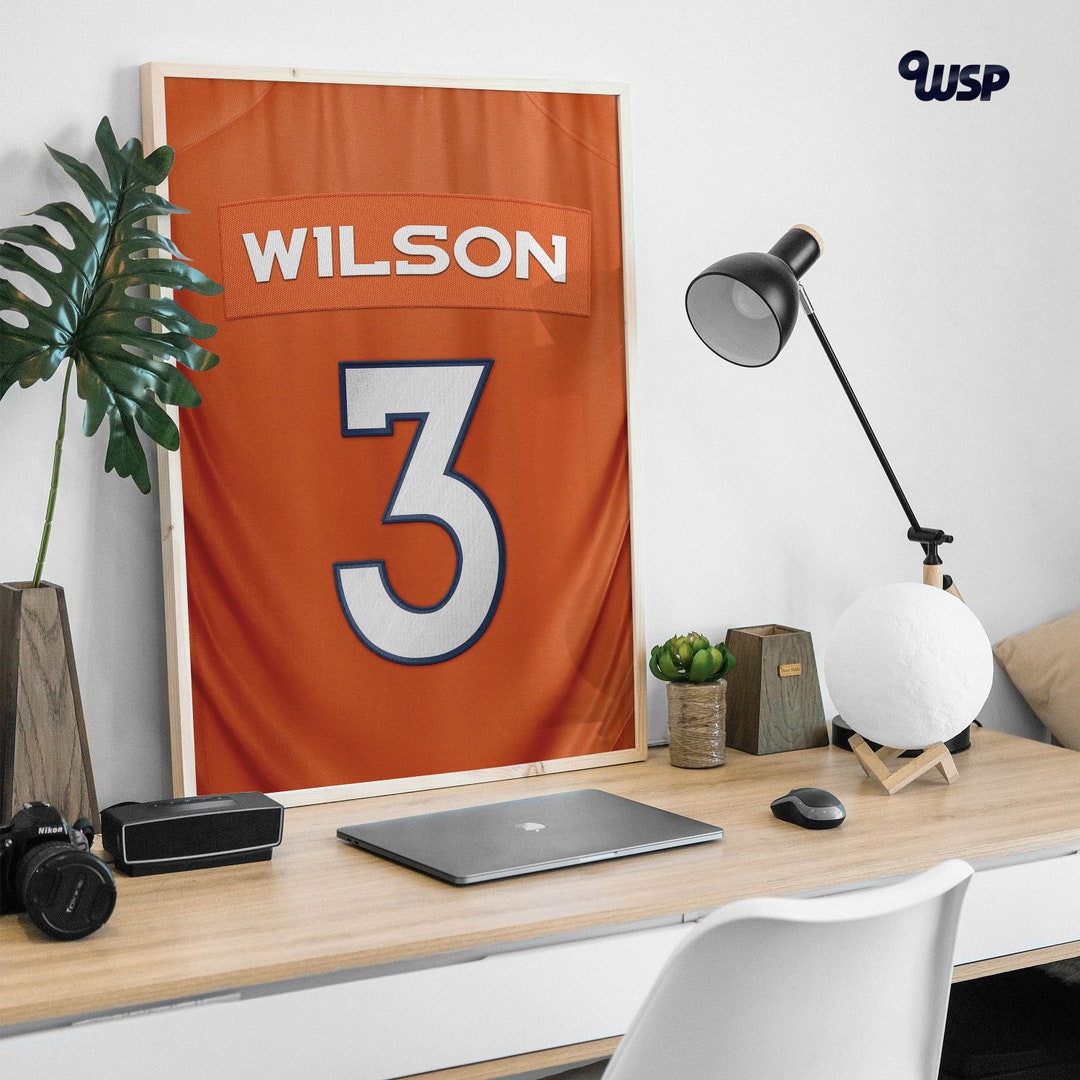 Russell Wilson Print Wilson Denver Jersey Broncos Print Football Gift ...