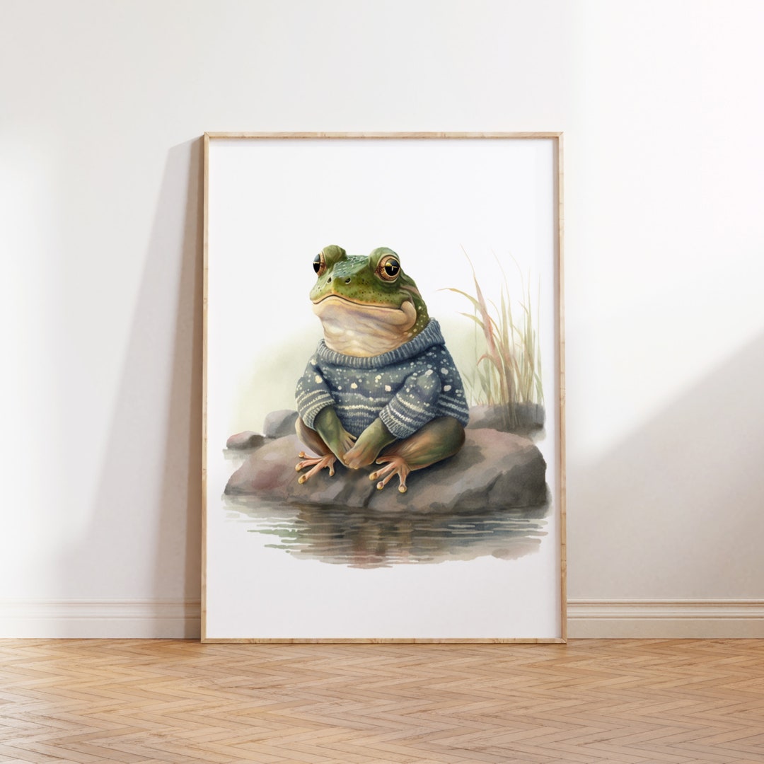 Frog in a Sweater PRINTABLE Artwork Digital Download Indie Frogs ...