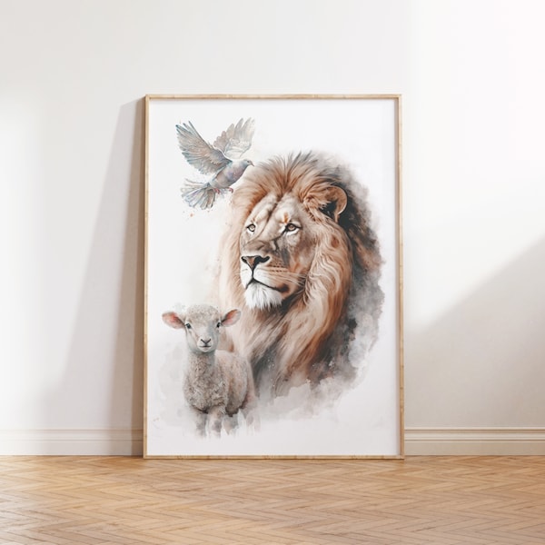 Printable Lion and Lamb Art - Etsy