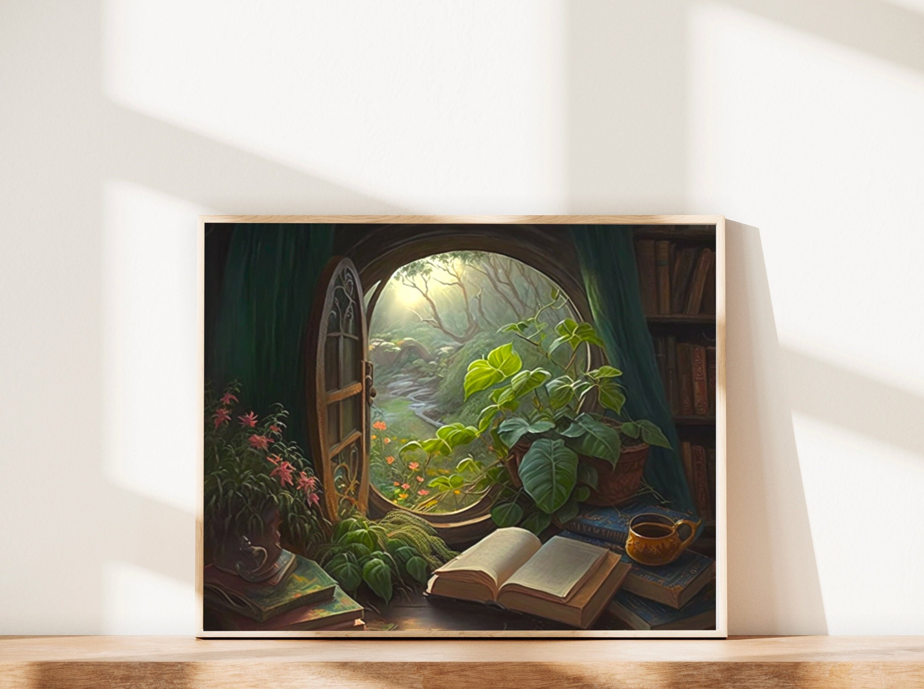 Hobbit Hole III PRINTABLE Oil Artwork Digital Download Painting Lotr ...