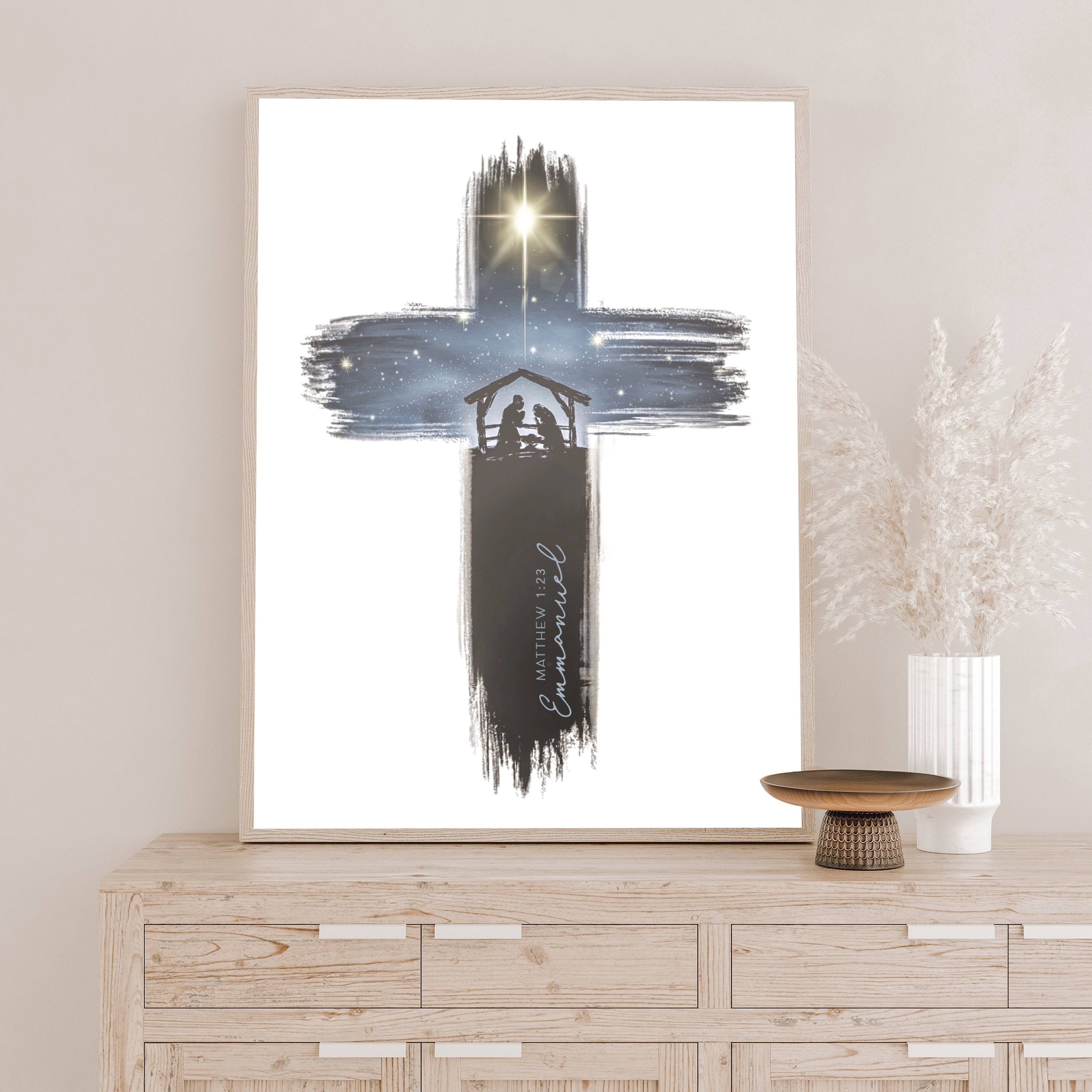 Emmanuel PRINTABLE Watercolor Winter Christmas Christian - Etsy