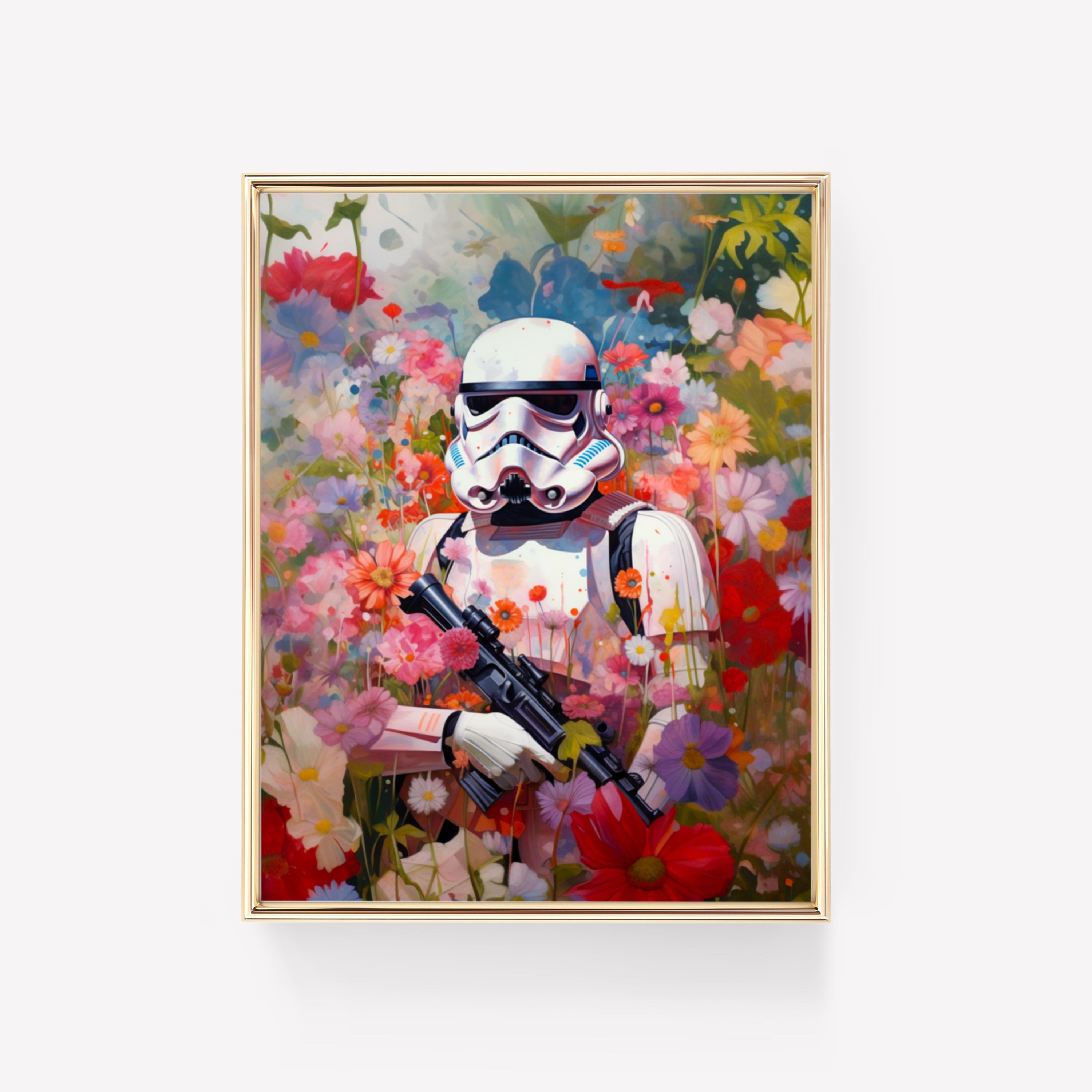 Floral Stormtrooper PRINTABLE Watercolor Painting Digital - Etsy