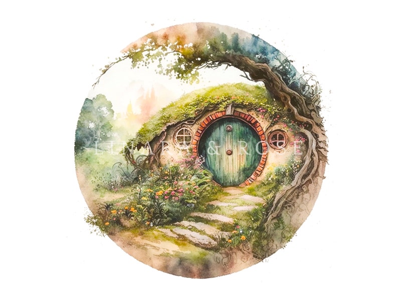 The Shire PRINTABLE Watercolor Artwork Digital Download Painting Lotr ...