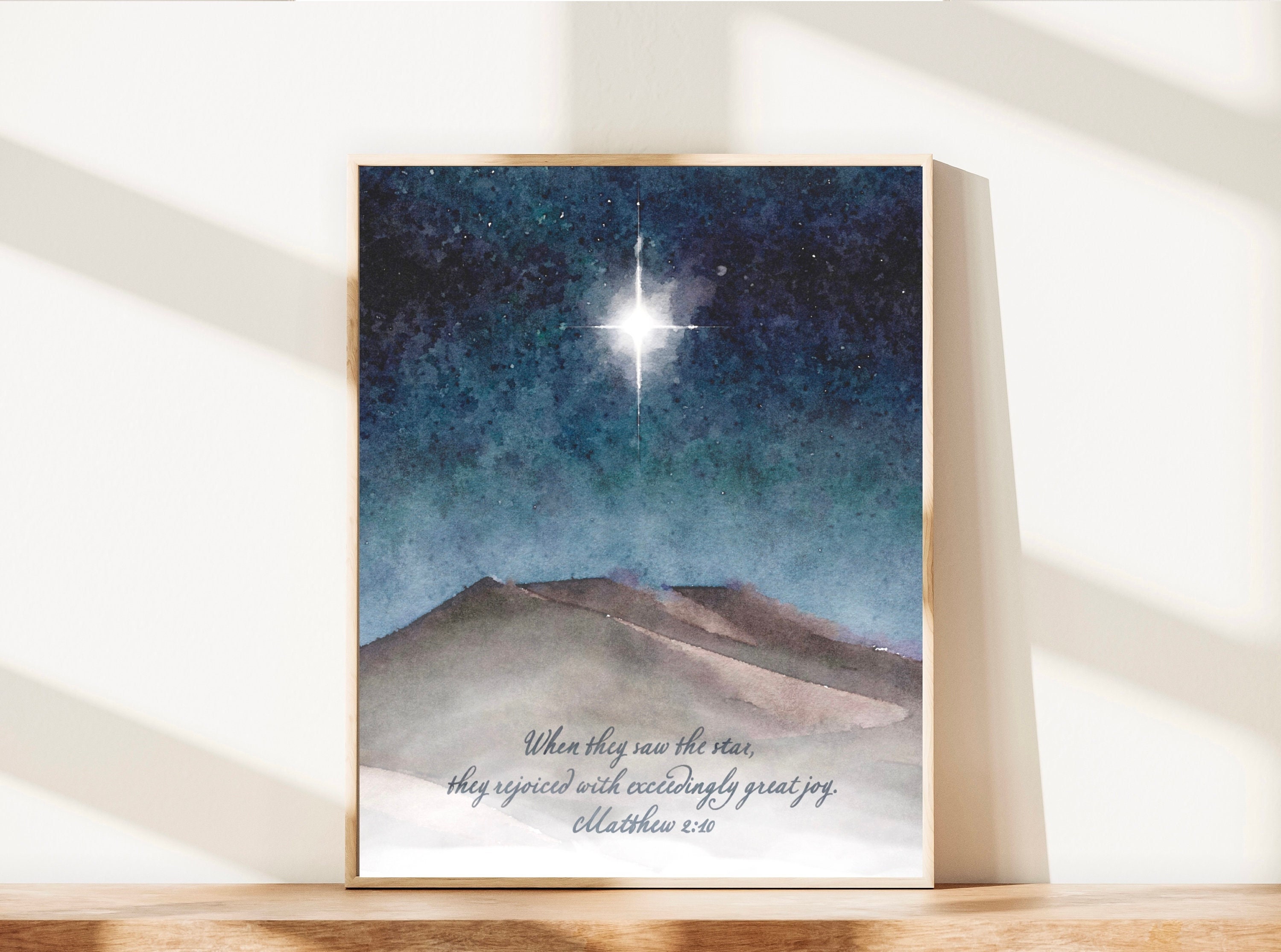 The Star Scripture color PRINTABLE Watercolor Winter - Etsy