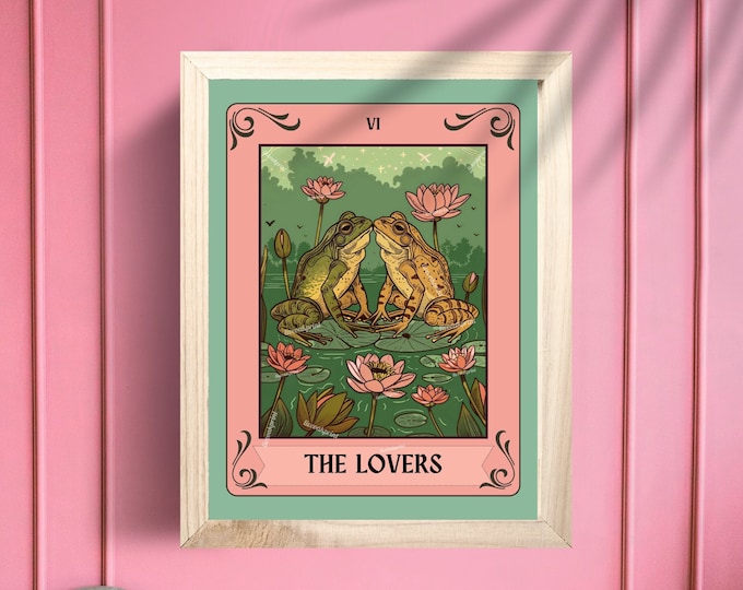 The Lovers Tarot Card Style Print, Gothic, Dark, Romance, Skeletons ...