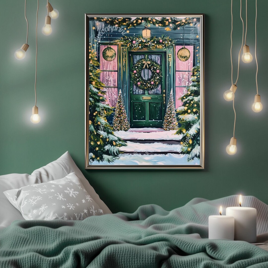 Cozy Christmas Doorstep - Christmas Art - Winter Scene - Cozy Christmas ...