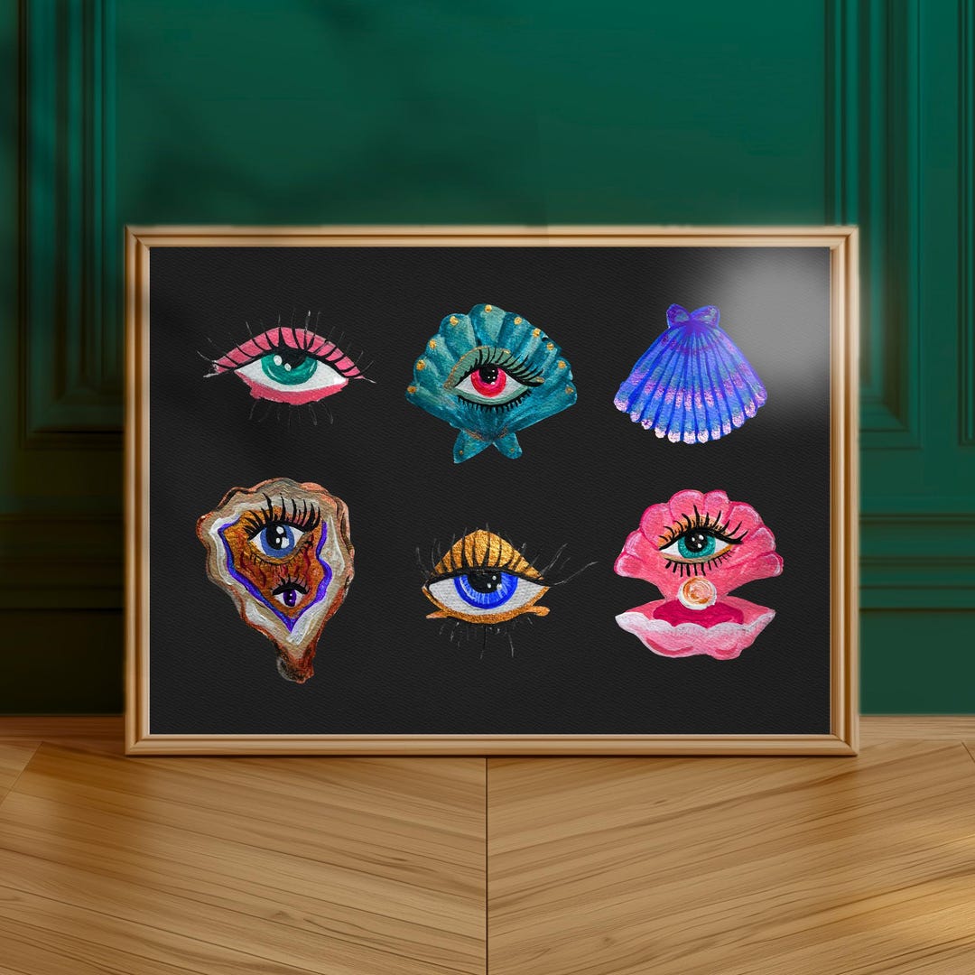 Ocean Eyes Art Print – Surreal Eye Wall Art Moody Coastal Aesthetic ...