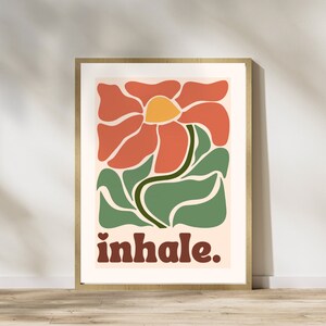 Inhale, Exhale. Two Print Set - Meditation Room Print - Neutral Boho ...