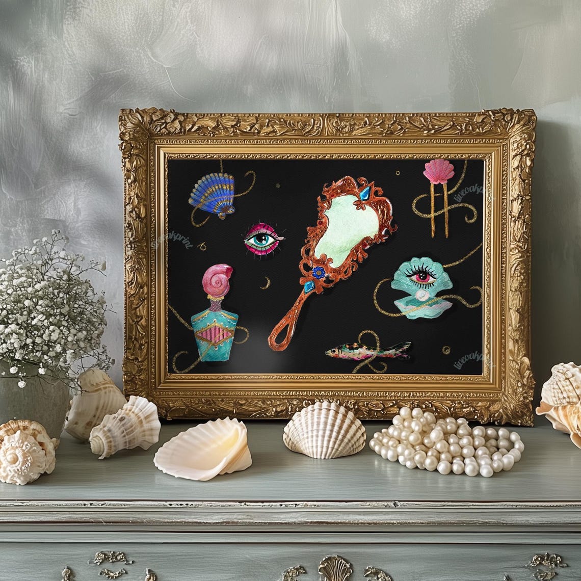 Underwater Relics – Surreal Vanity Wall Art, Dark Ocean Mermaidcore ...