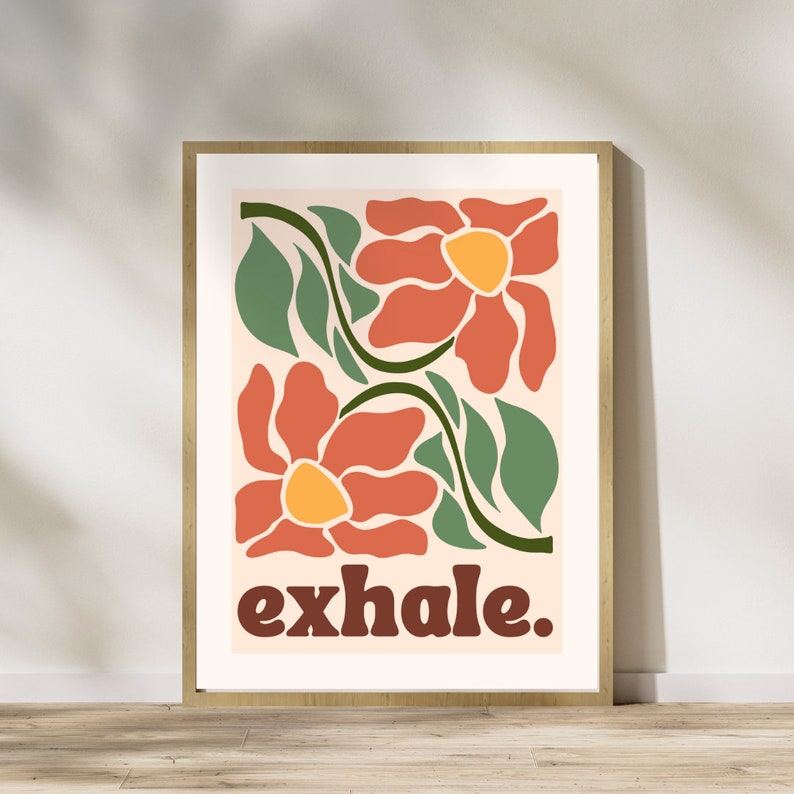Inhale, Exhale. Two Print Set - Meditation Room Print - Neutral Boho ...