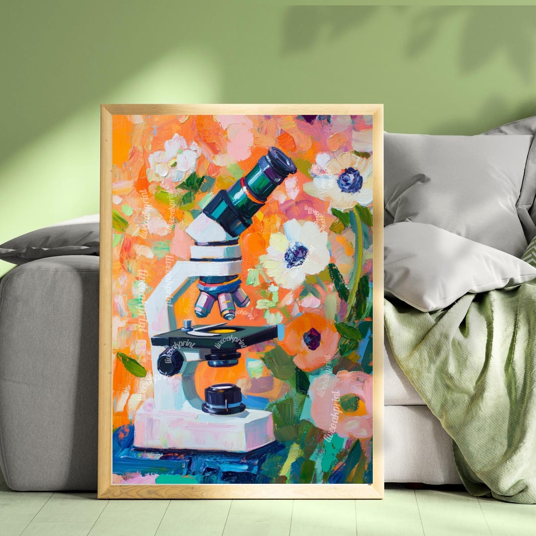 Lab Wall Decor - Microscopy Art Print Boho Science Wall Art Gift ...