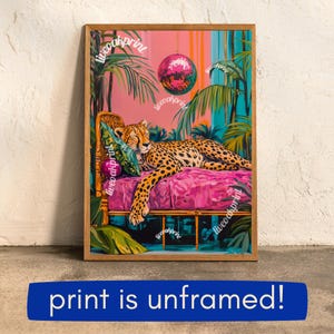 Cheetah Sleeping Under A Disco Ball Cheetah Print Cheetah Living Room ...